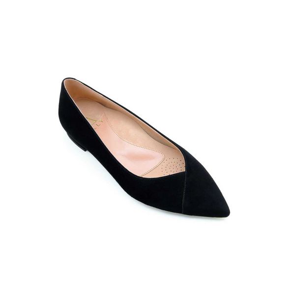 Black Suede / Leather Flat - Comfortable Flats - Ally Shoes