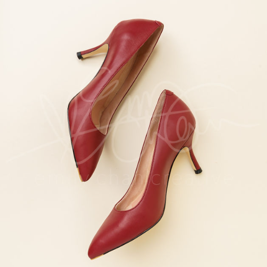 [NEW] Midnight Maroon Leather Classic Pump